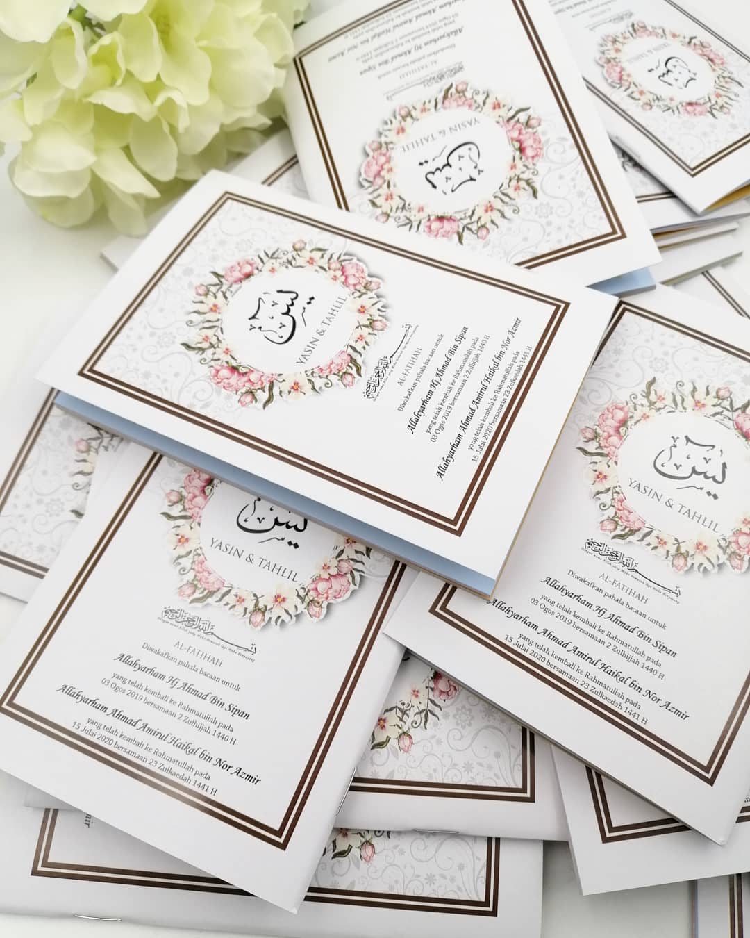 Buku Yasin Custom Cover untuk Tahlil Allahyarham Hj Ahmad Bin Sipan ...