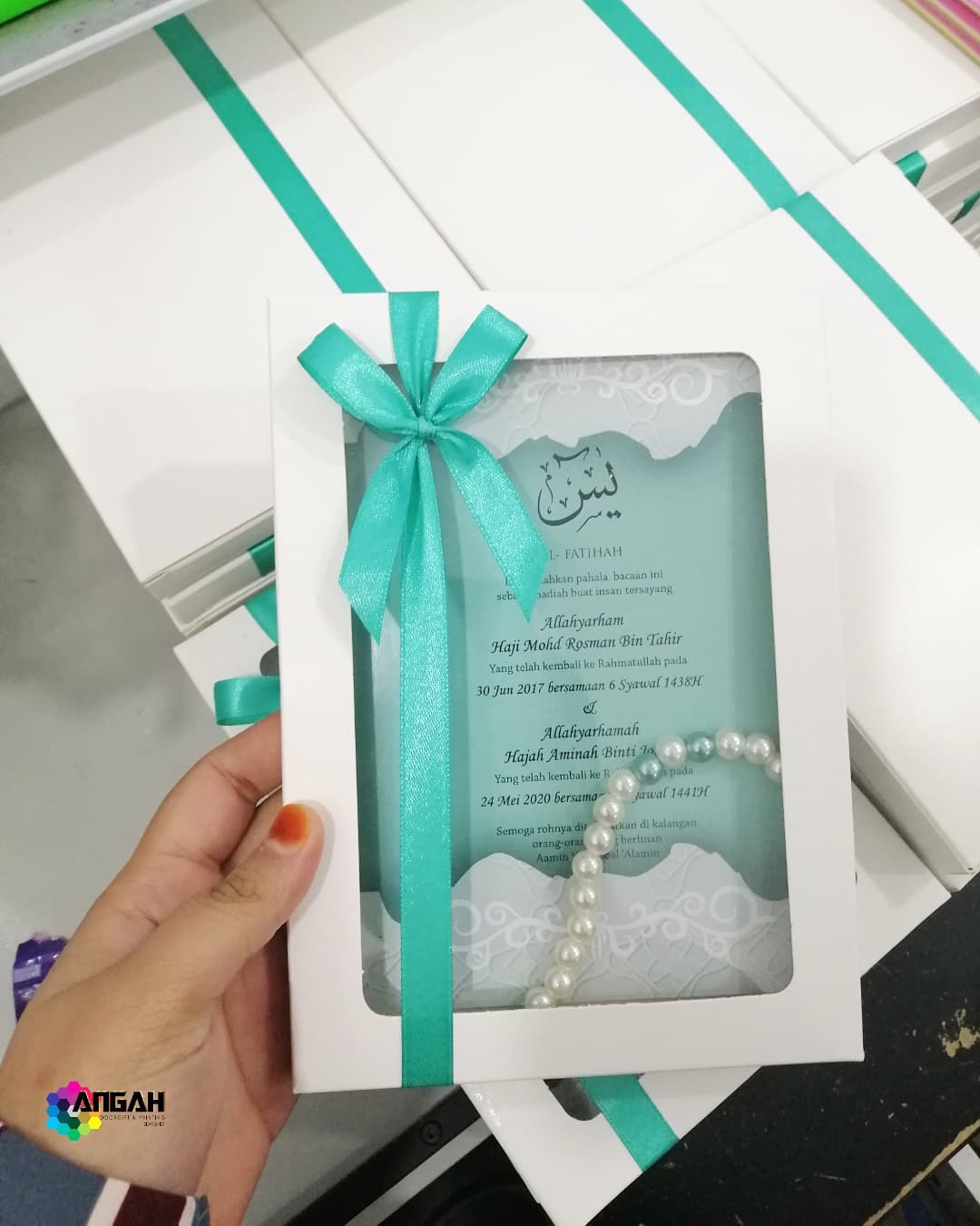 Buku Yasin Custom Cover Set Kotak, Tasbih dan Riben | BUKU YASIN CUSTOM ...