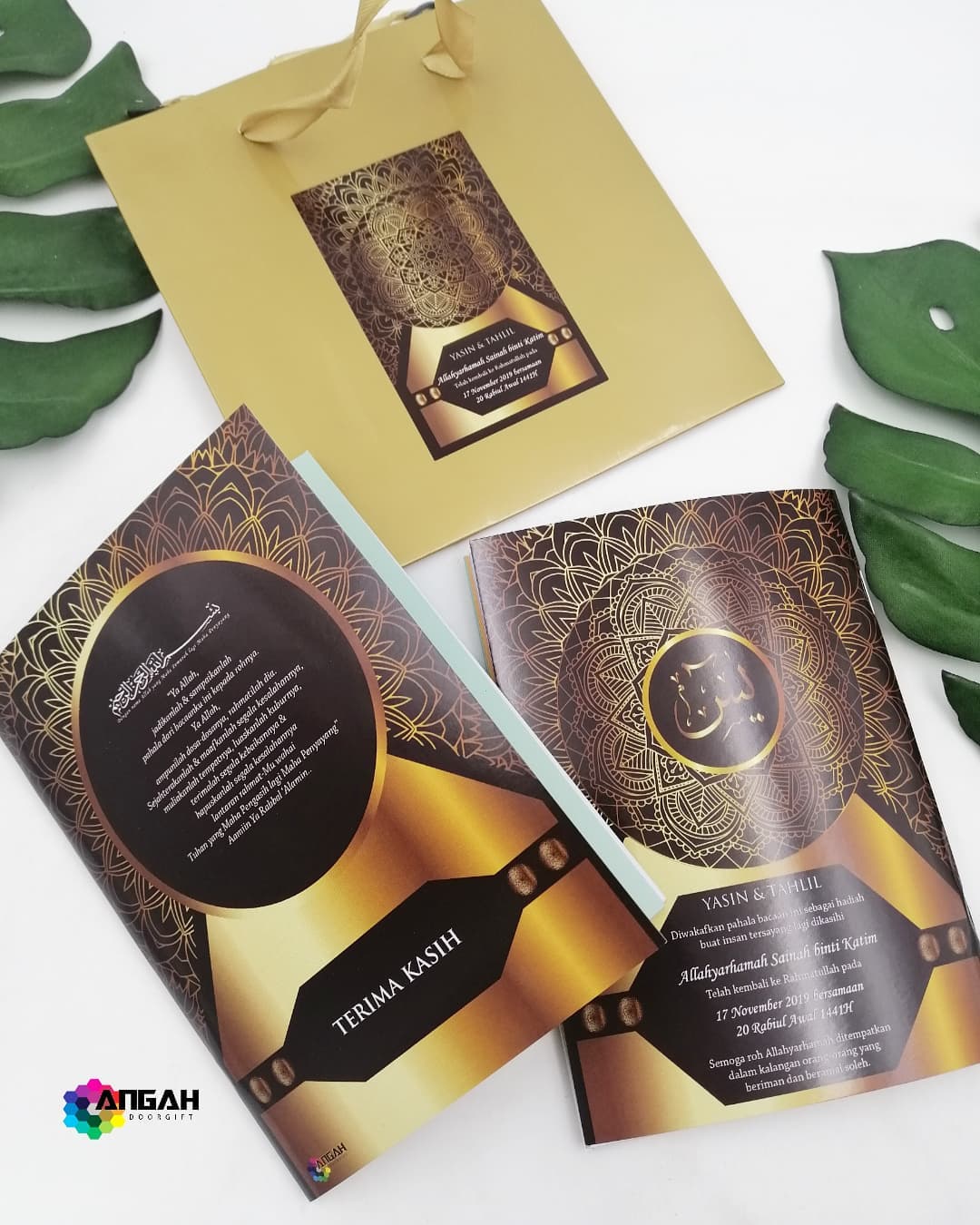 Buku Yasin Custom Cover Pelbagai Pilihan Set, Set Paperbag dan Stiker ...